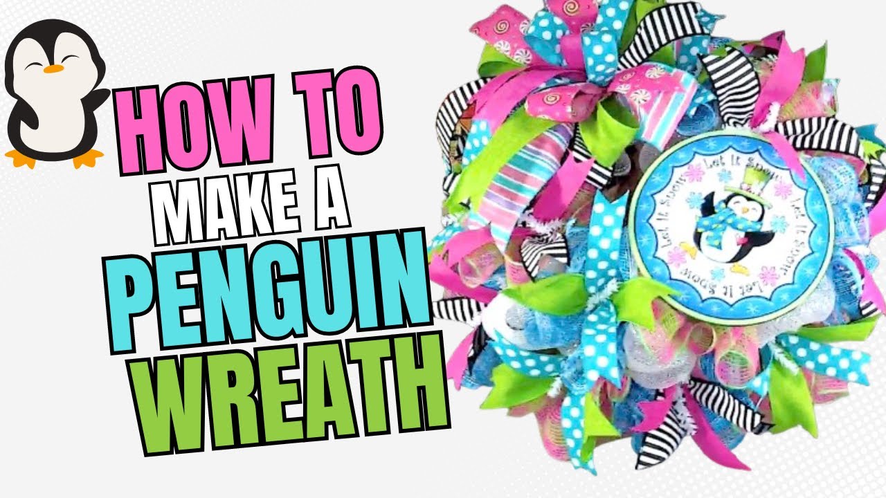 How To Make A Penguin Wreath DIY - YouTube