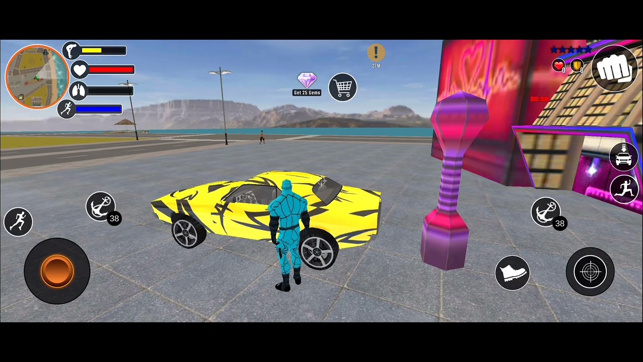 Miami rope hero spider open world street gangster android gameplay ...