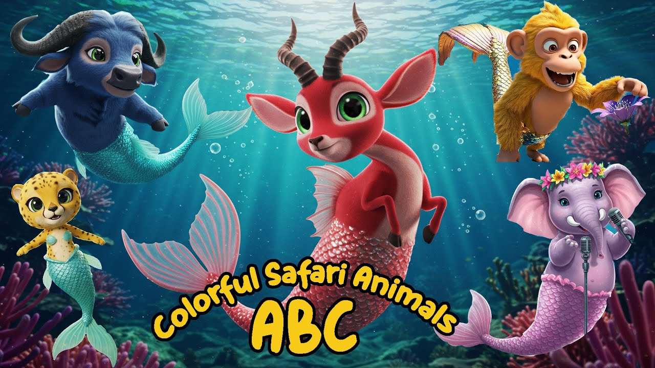 ABC Colorful Safari Animals Song | Alphabet & Color Learning Song For ...