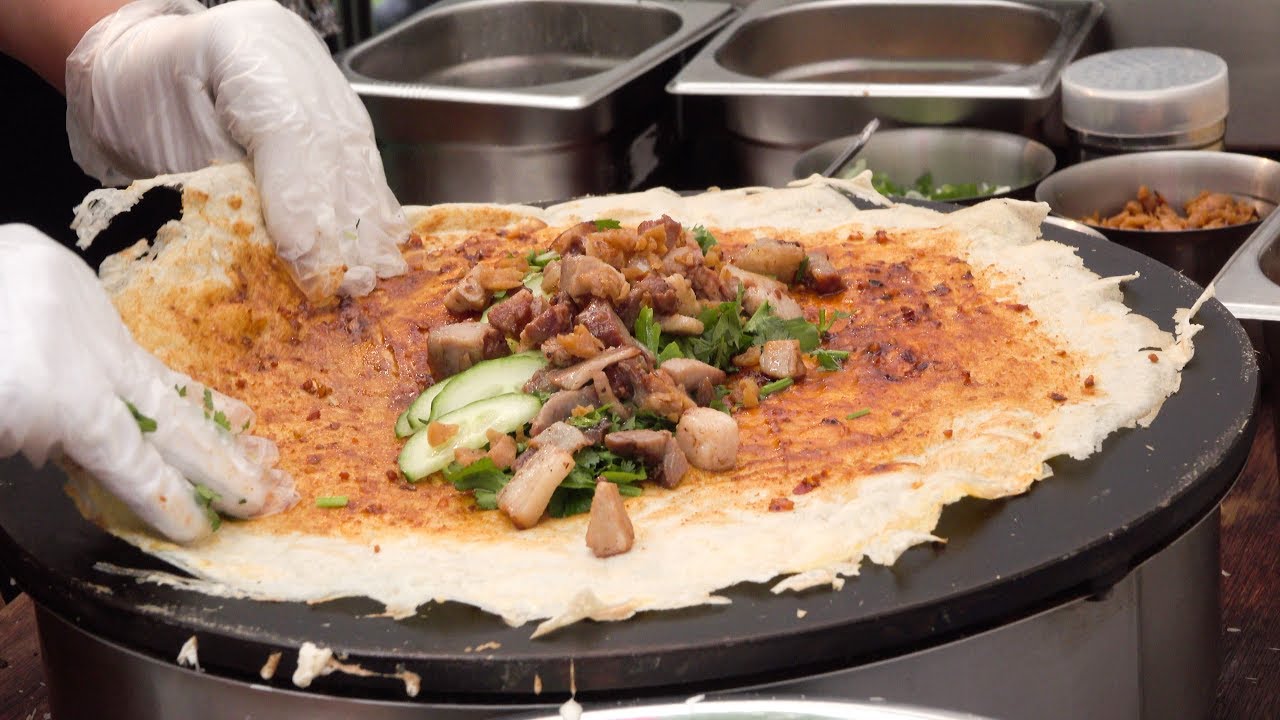 Chinese Crepes "Jianbing" seen at London Chinese Street Food Festival ...
