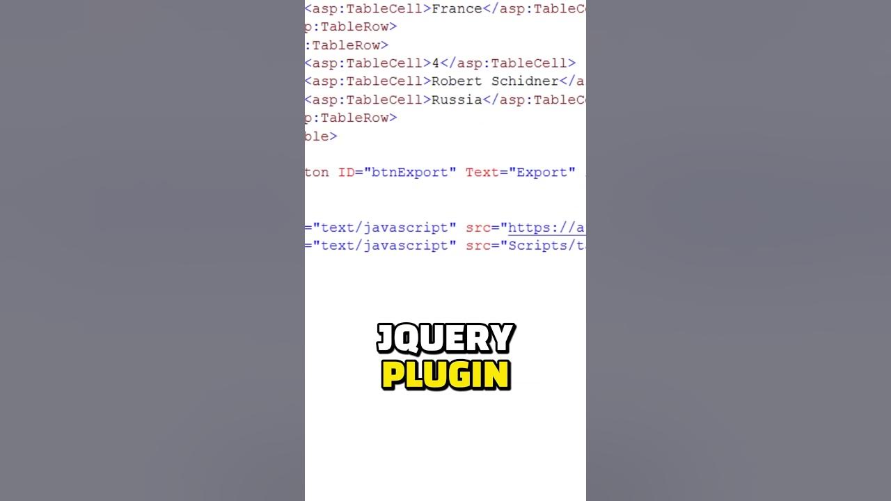 Export Aspnet Table To Excel Using Jquery Youtube