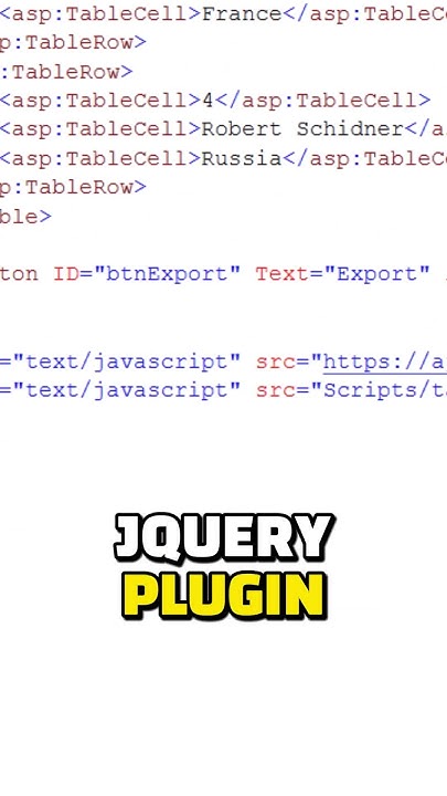Export Aspnet Table To Excel Using Jquery Youtube