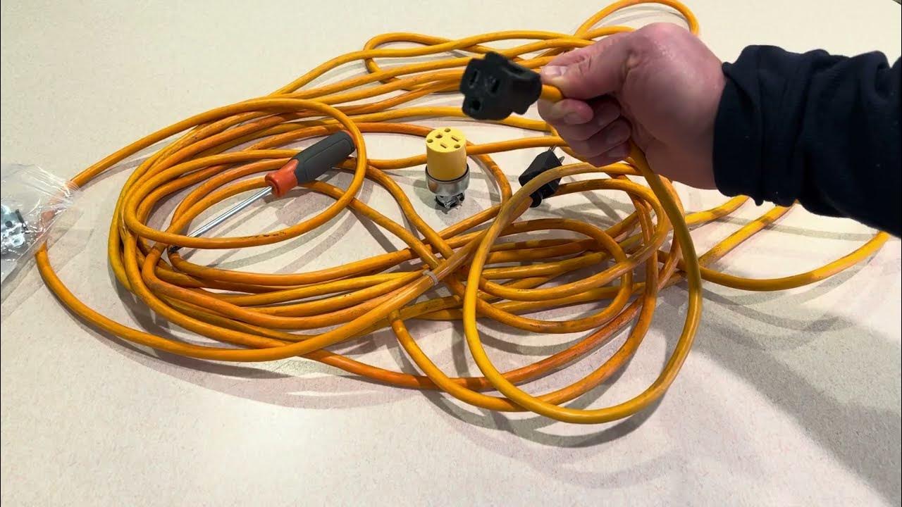 Repairing A Damaged Extension Cord From Christmas - YouTube
