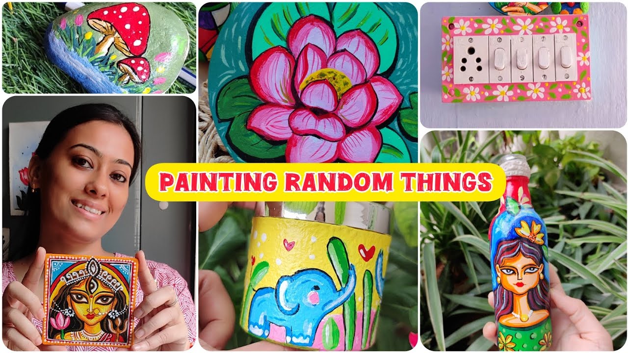 Painting Random things on Random items🌼 Easy Art For Home Decor ...