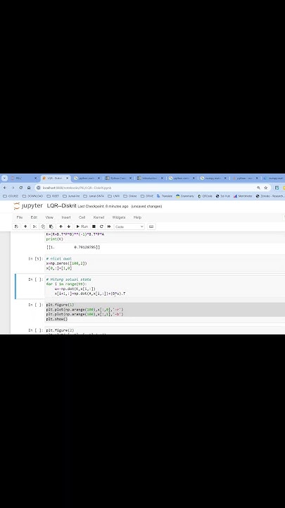 Jupyter python simulation for LQR discrete linear control #control #unri #tutorial #python - YouTube