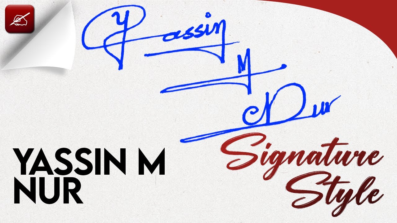 ️ Yassin M Nur Name Signature | Y signature ideas | How to make y ...