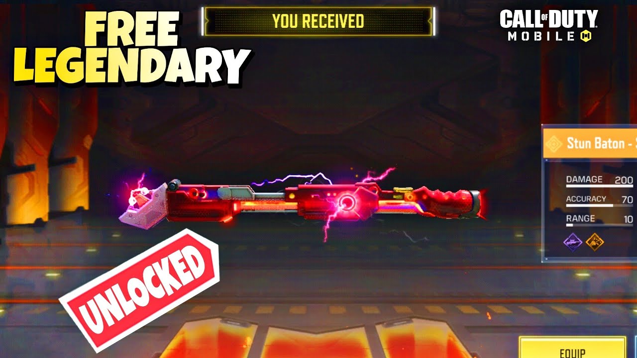 FREE LEGENDARY STUN BATON UNLOCKED IN COD MOBILE 200/200 SHARDS OF STUN ...