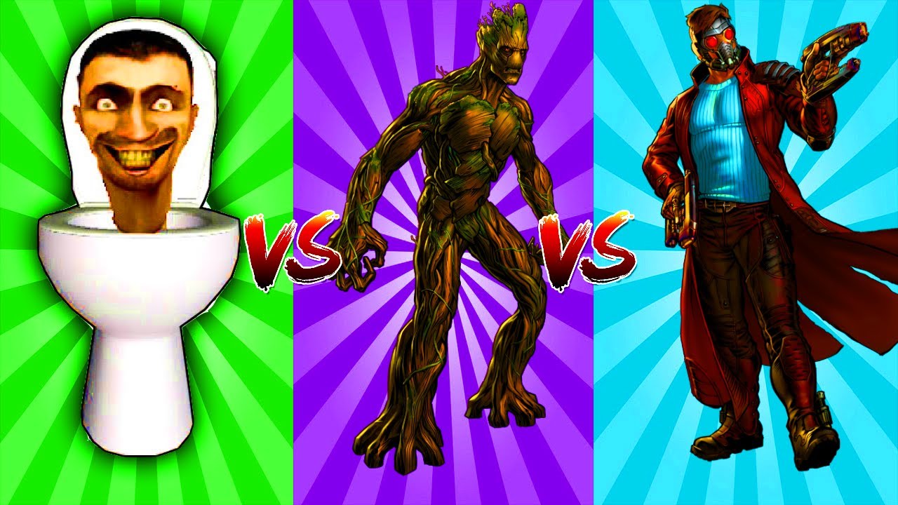 COLOR DANCE SUPERHERO CHALLENGE Skibidi Toilet vs Groot vs Star Lord ...