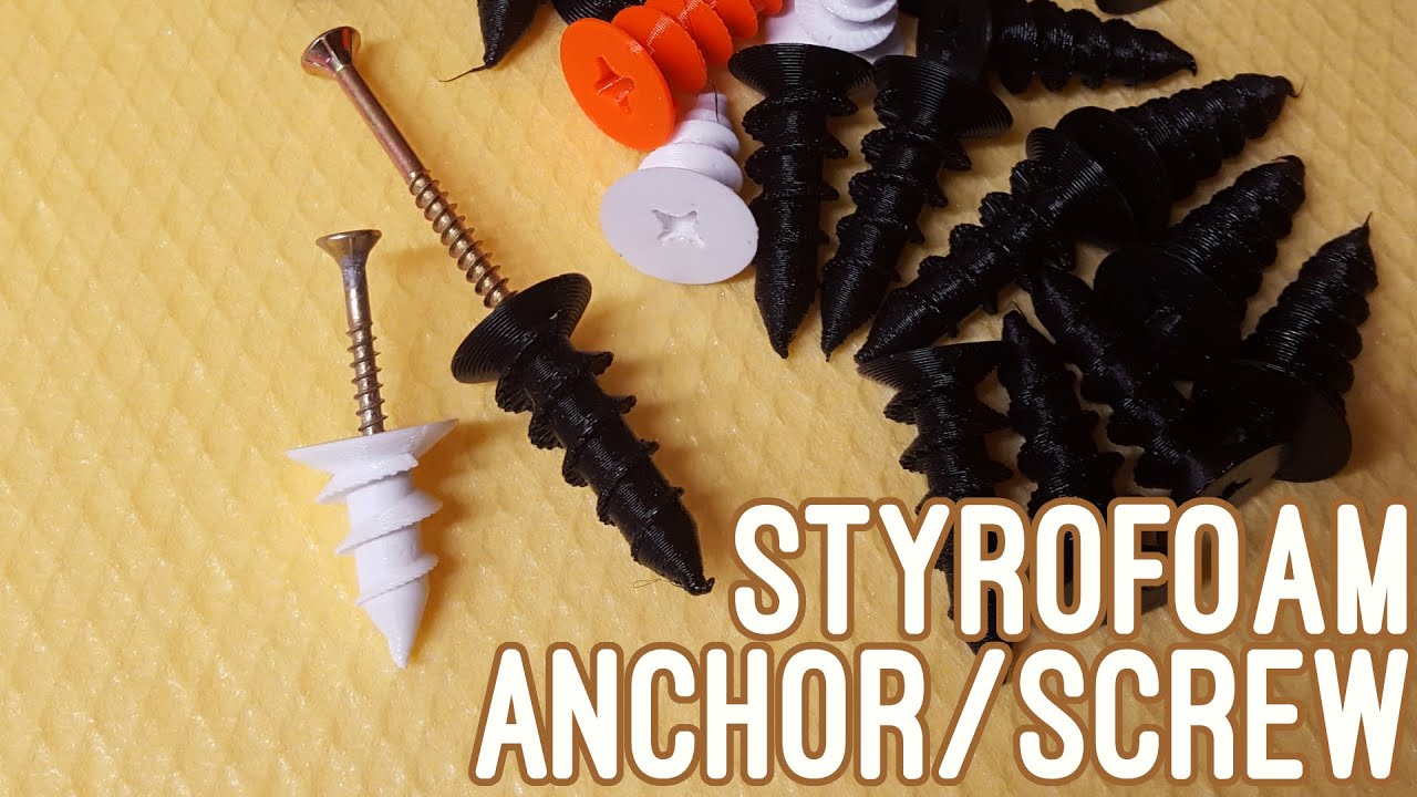 FreeCAD designed Parametric Styrofoam EPS XPS Foam Screw Anchor for 3D ...