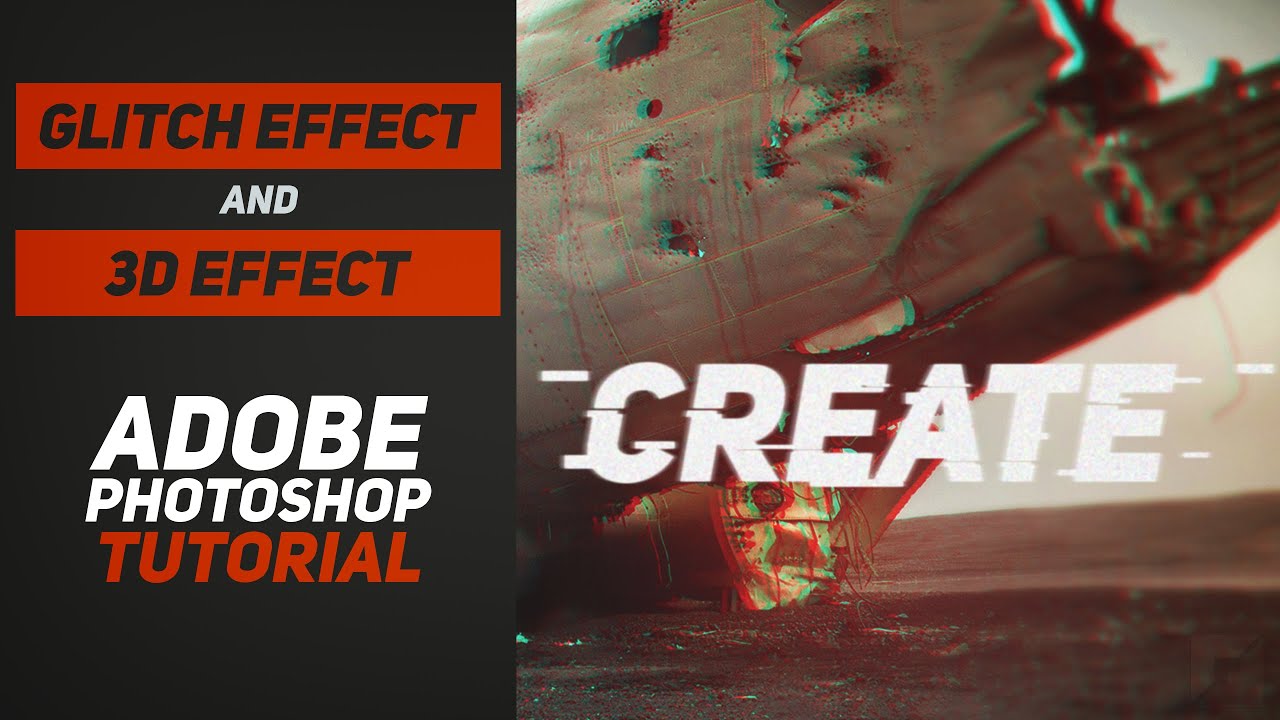 Epic Glitch Text with 3D Background Tutorial [Photoshop] Easy Channel ...