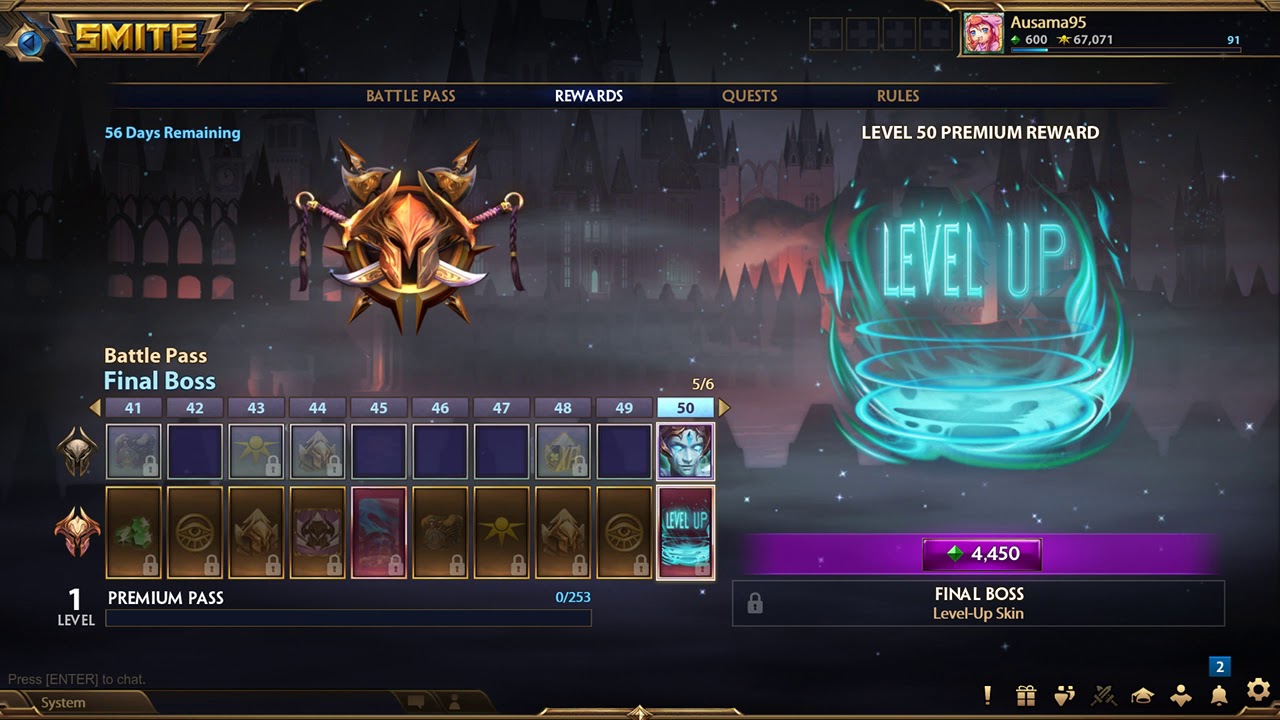 Smite Final Boss Battle Pass SHOWCASE! | ALL SKINS - YouTube