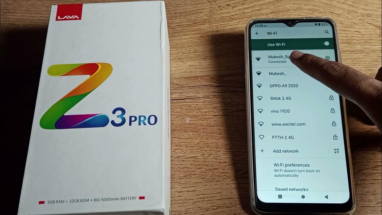 WiFi setting Lava Z3 Pro phone, how to unpair Wi Fi Network - YouTube