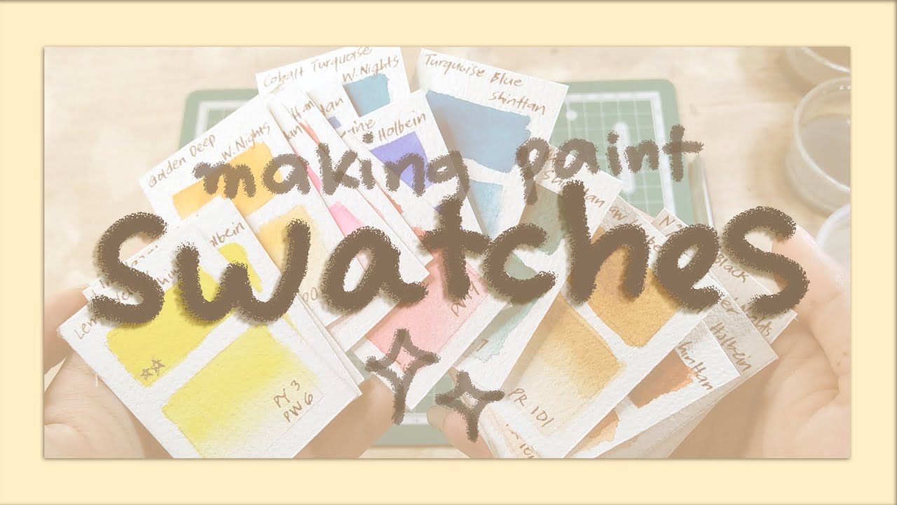 PAINT SWATCHING | Watercolor & Acryl Gouache swatches - YouTube