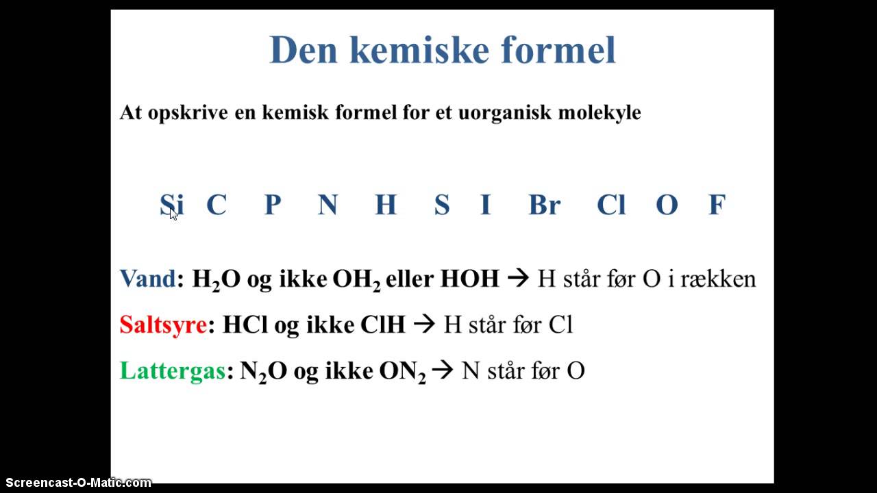 Uorganiske molekyler navngivning - YouTube