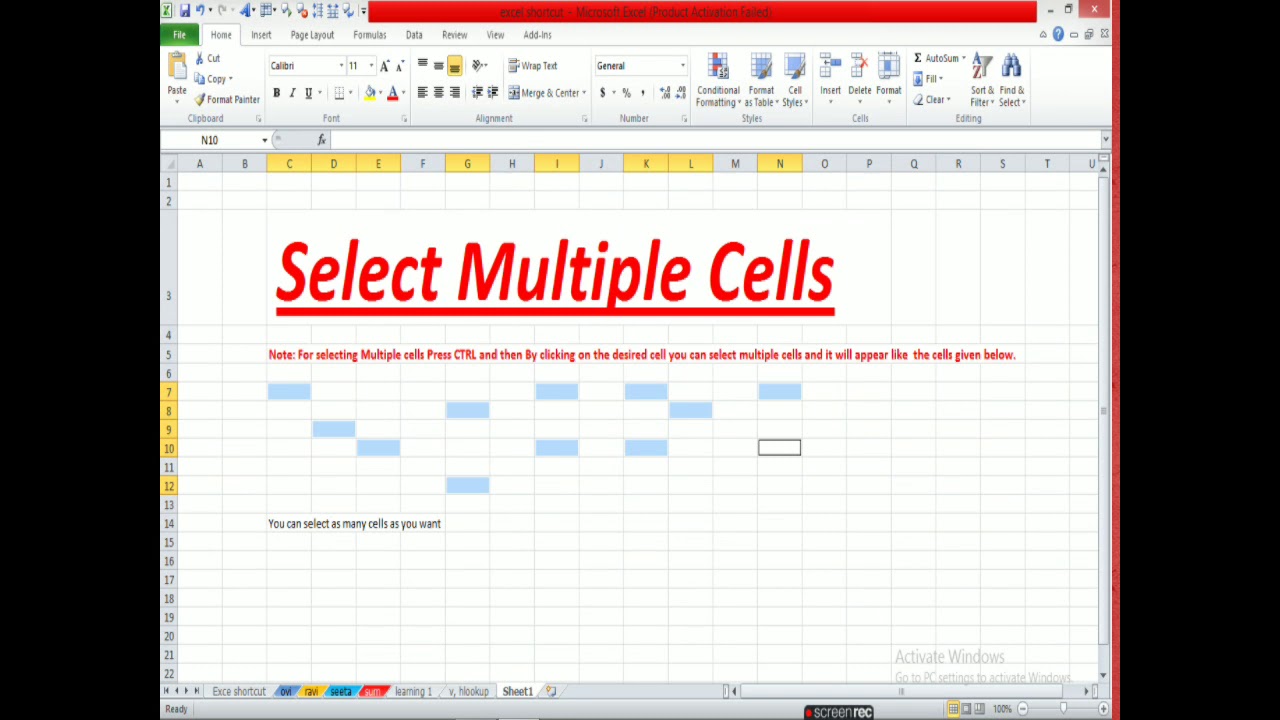XL magic shortcut keys which are very useful - YouTube
