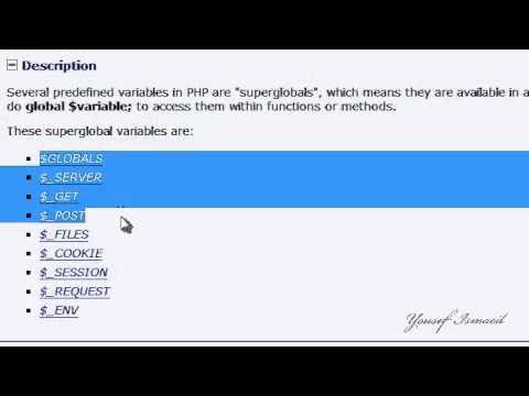 36 PHP Predefined Variables Superglobals - YouTube