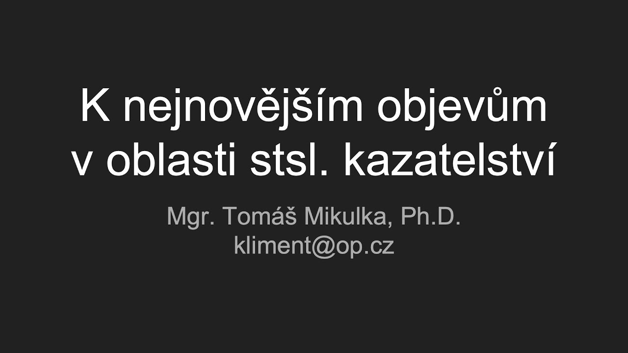 Mgr. Tomáš Mikulka, Ph.D. ‒ K nejnovějším objevům v oblasti ...
