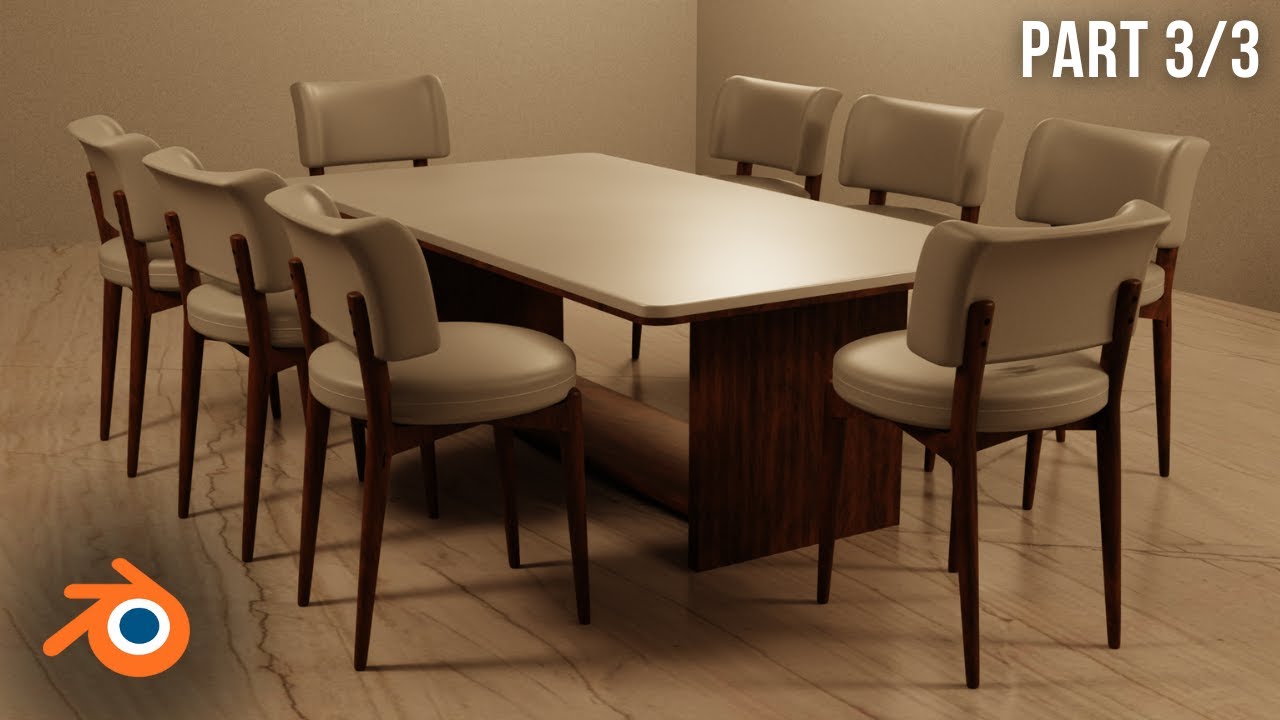 Blender Tutorial: Modeling a Modern 8-Seater Dining Table (Part 3/3 ...