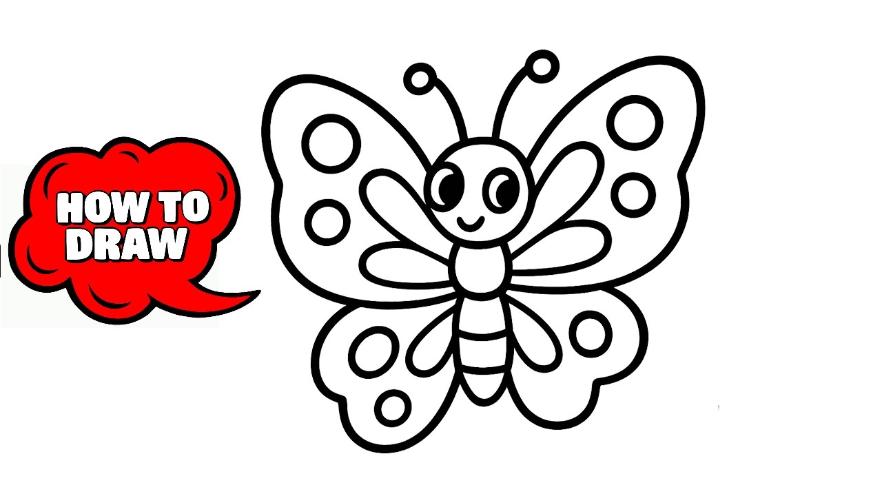How To Draw A Butterfly EASY! 🦋 Step-by-Step For Beginners - YouTube