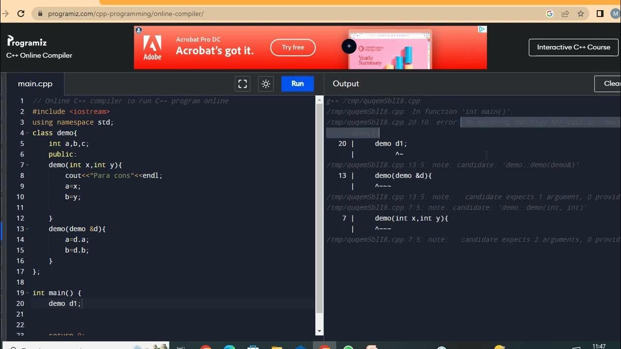 Constructor part2|CPP| Mrs. Ranjini, Assistant Professor, CSE, RMDEC - YouTube