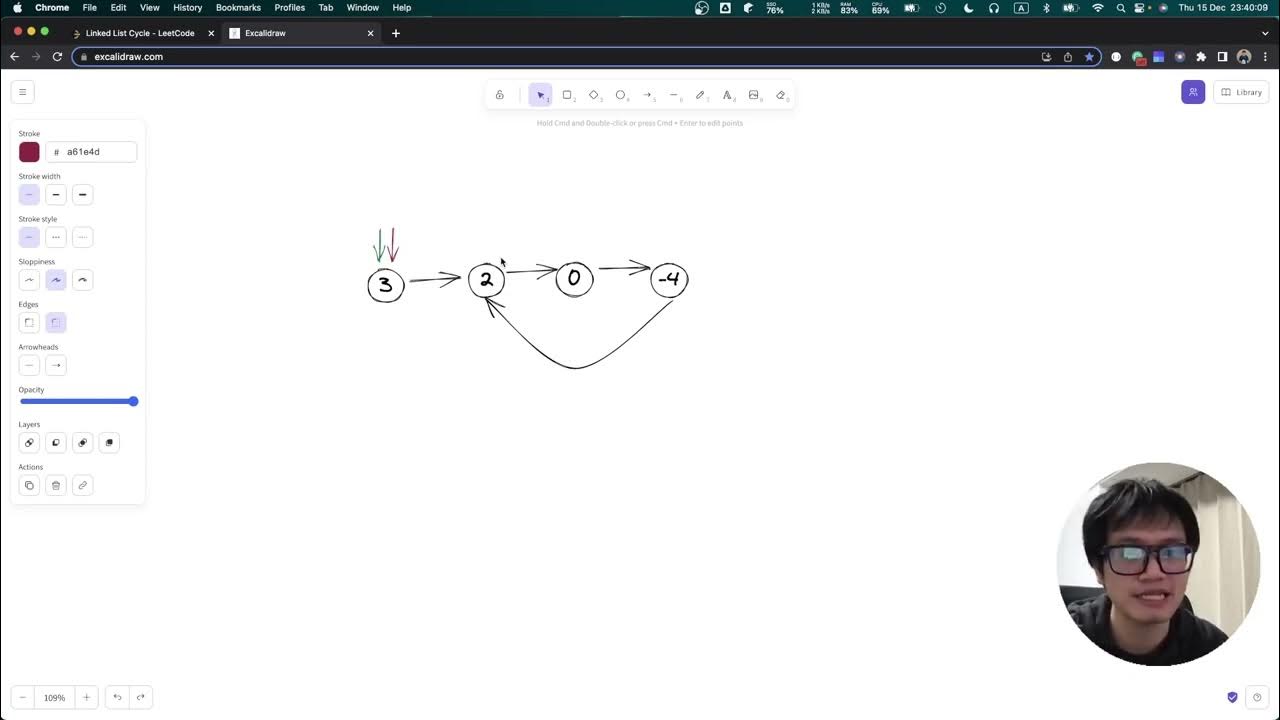 Lc In Js 141 Linked List Cycle Fast And Slow Pointers Youtube