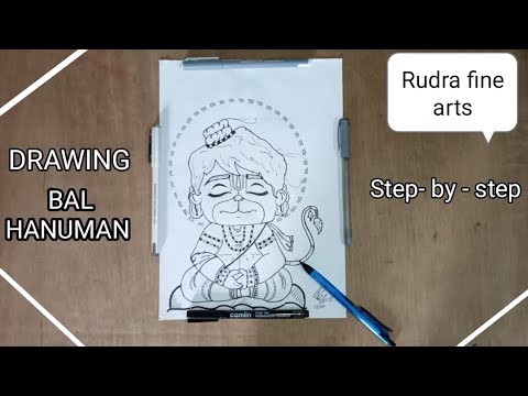 How to draw Bal Hanuman.cute Bal Hanuman drawing easy.#drawing#popular# ...