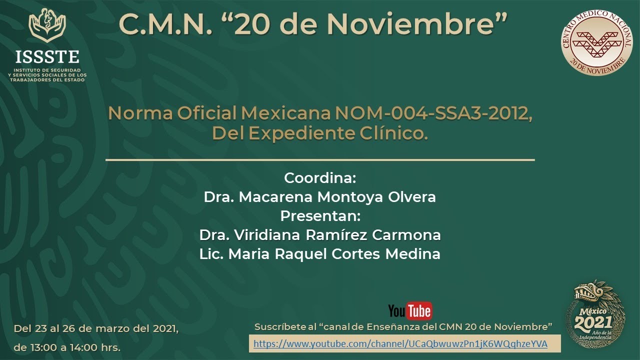 Norma Oficial Mexicana NOM-004-SSA3-2012, Del Expediente Clínico. - YouTube