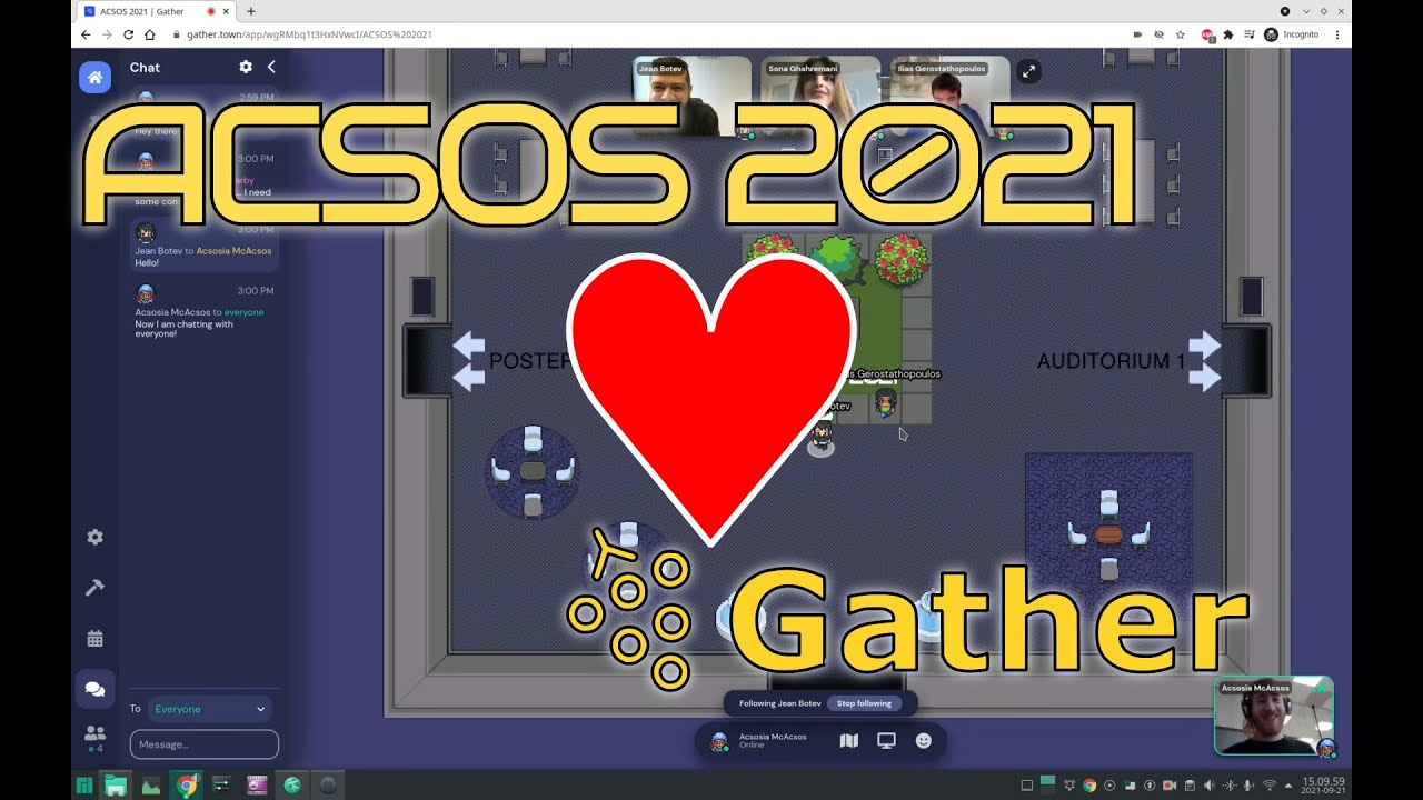 ACSOS 2021 in gather.town: tutorial - YouTube