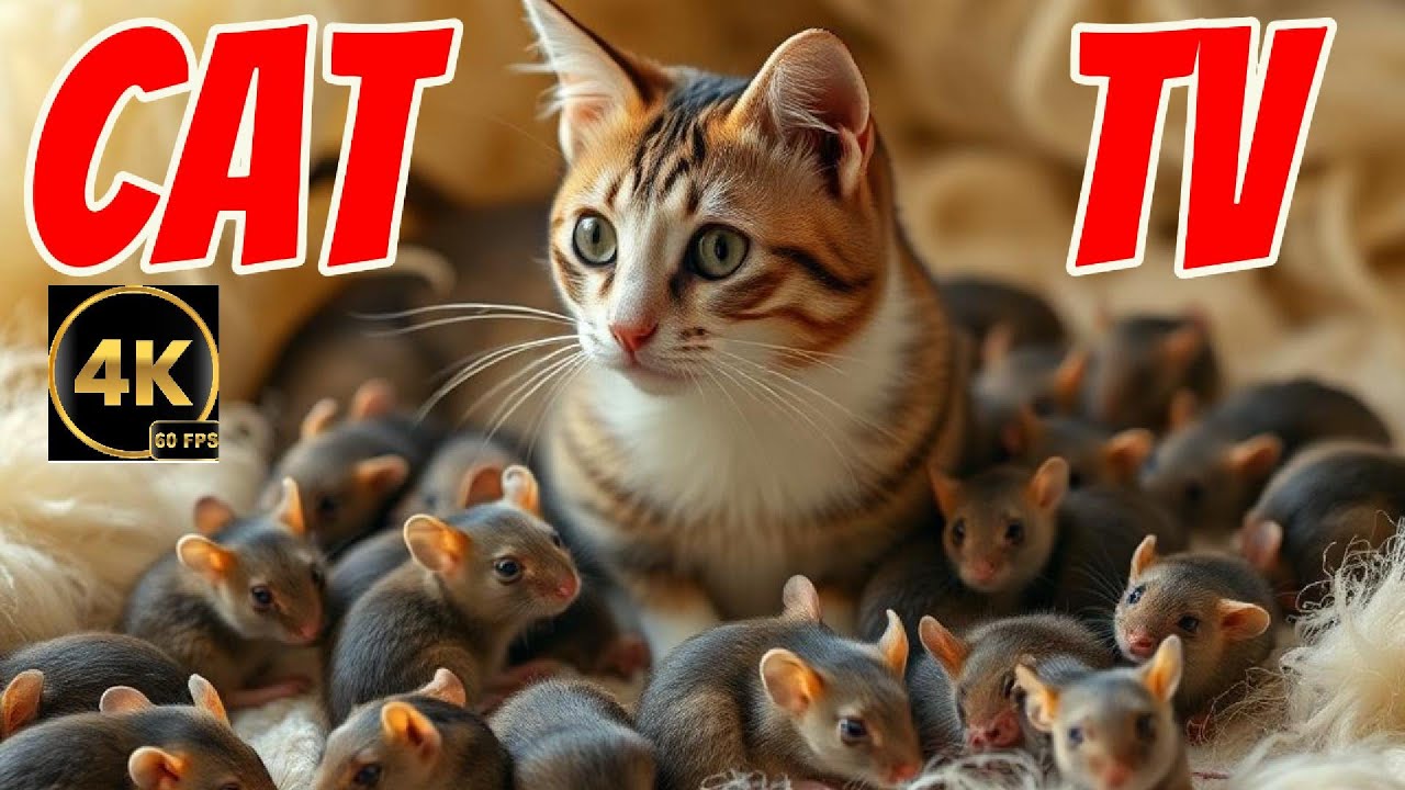 CAT GAMES * Mice hide and seek on fluffy fiber Entertain the Cats ...
