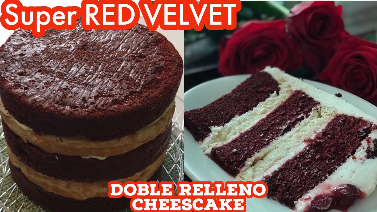 PASTEL SUPER RED VELVET CON MUCHO SABOR A CHOCOLATE RELLENO DE DOBLE ...