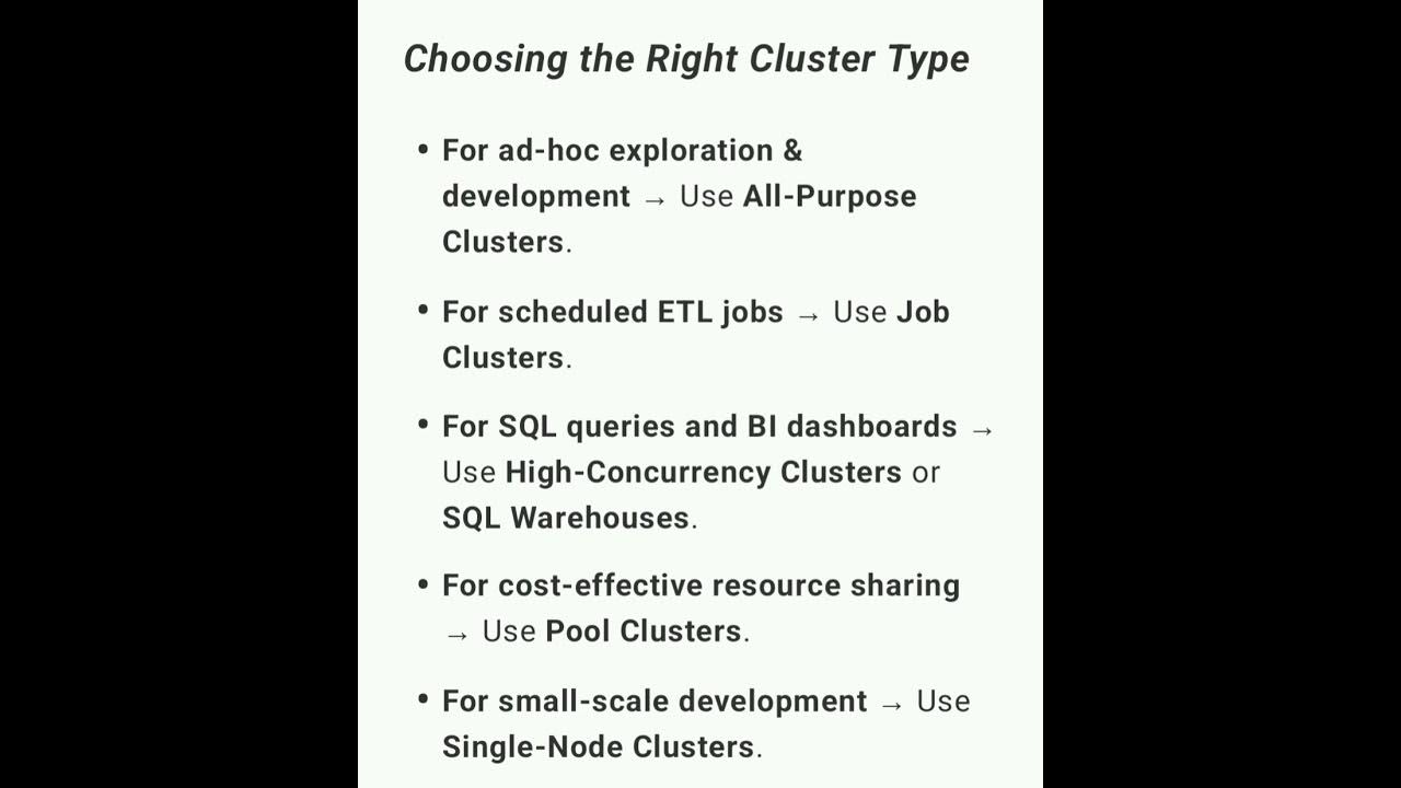 Different types of clusters in Databricks - YouTube