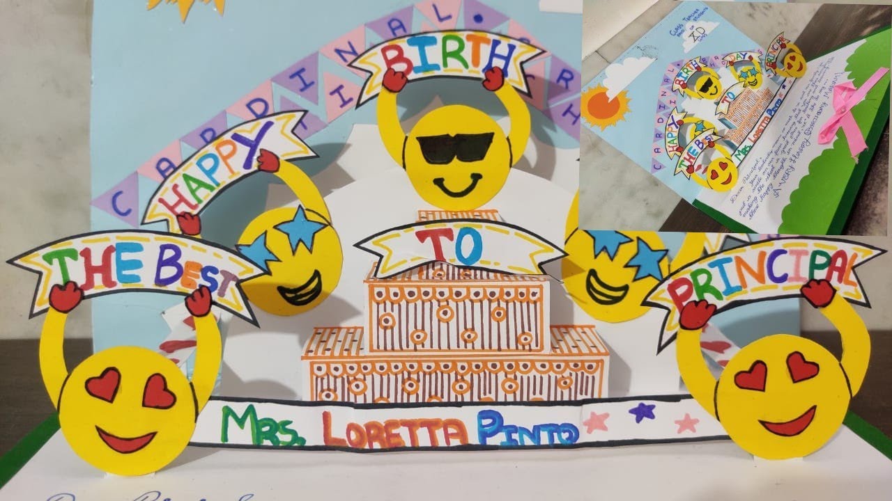 Happy birthday greeting card making for Principal/teacher with paper ...
