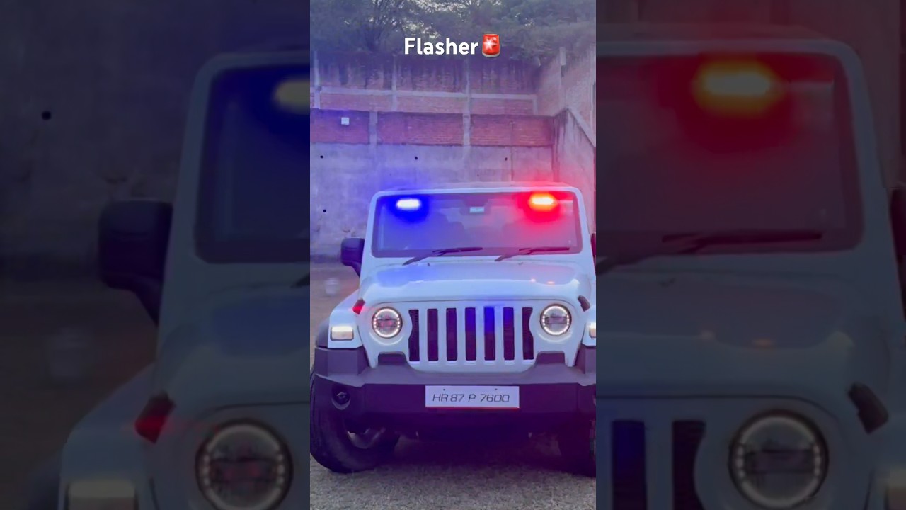 Thar Flasher Lights 🚨 #viral #shorts #viralshorts #shortavideo #thar # ...