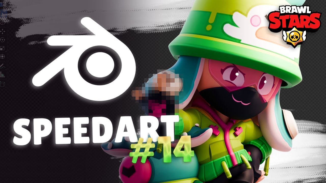 SPEEDART #14 - Cuttlefish Jacky | Brawl Stars Blender - YouTube