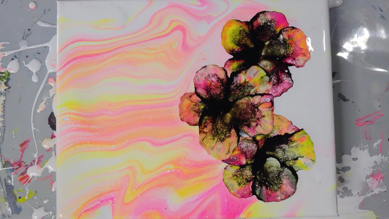 How to do ACRYLIC BLOOMS on top of a SWIPE! -TUTORIAL | Fluid Art ...