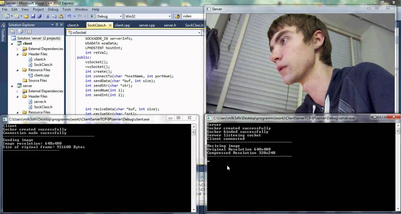 TCP/IP Client-Server video transmission - YouTube
