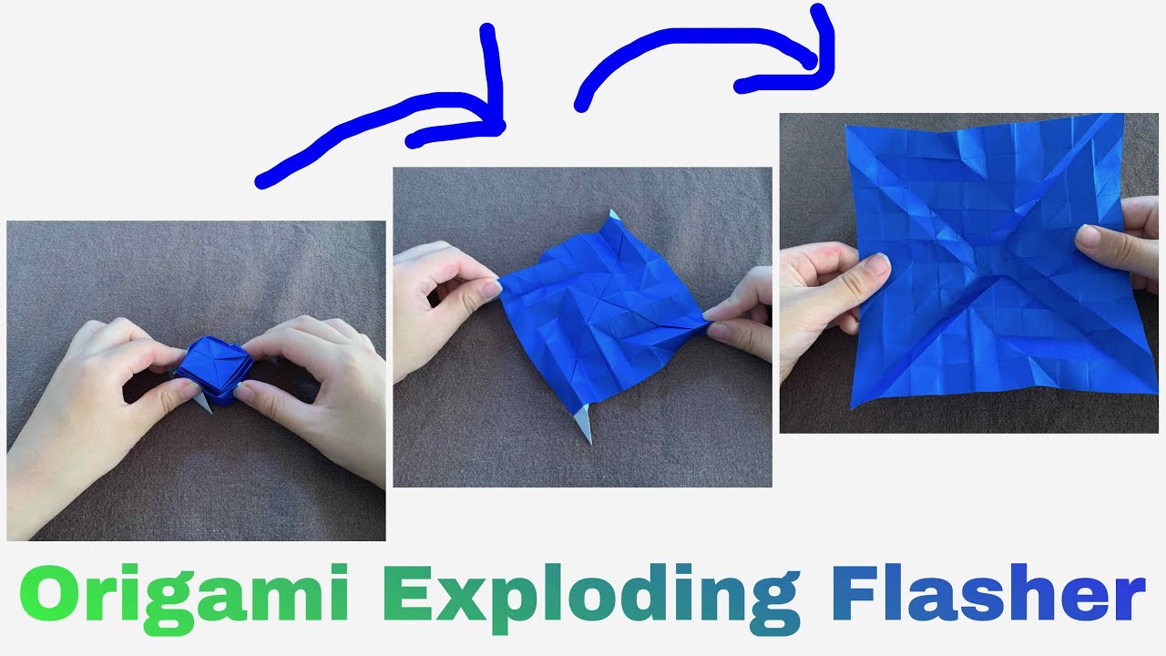 Origami Exploding Flasher - Explodes! - YouTube