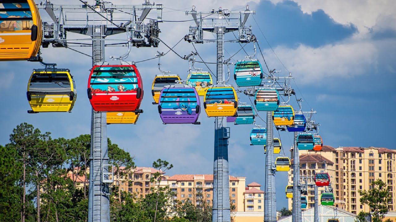 Riding the Disney World Skyliner Gondola's from Riviera and Caribbean ...