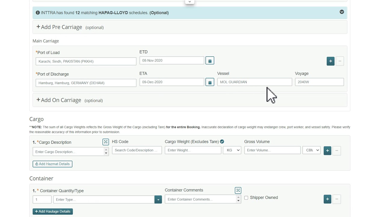 INTTRA BOOKING REVISED - YouTube