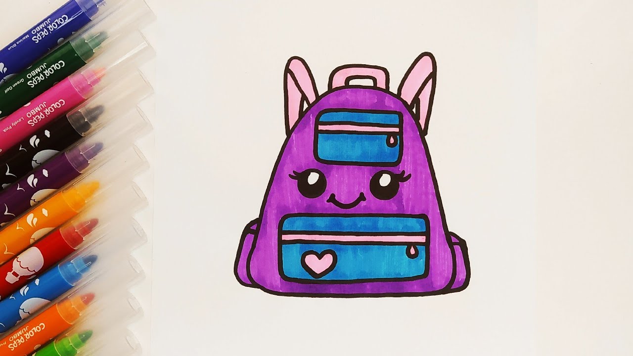 how to draw a cute bag step by step foe kids - YouTube