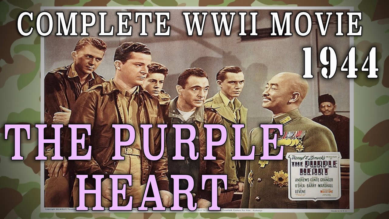 "The Purple Heart" (1944) - Complete Heroic WW2 B-25 Bomber Crew Movie ...