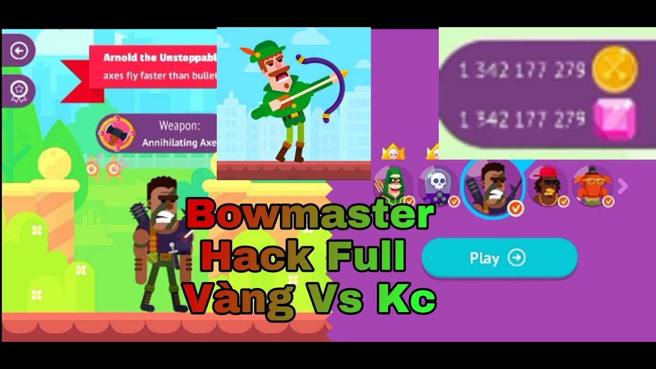 Hướng dẫn tải Game Bowmaster Hack Full Vàng vs Kc | LĐN Gaming - YouTube