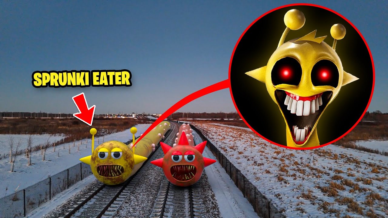 Drone Catches SPRUNKI.EXE TRAIN EATER IN REAL LIFE! (INFECTED SPRUNKI ...