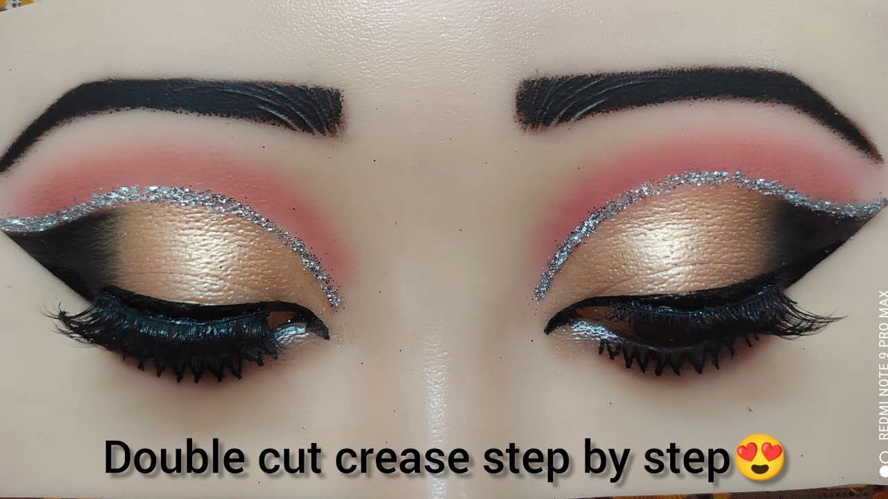 Double cut crease step by step for beginners!! eye makeup practice ...