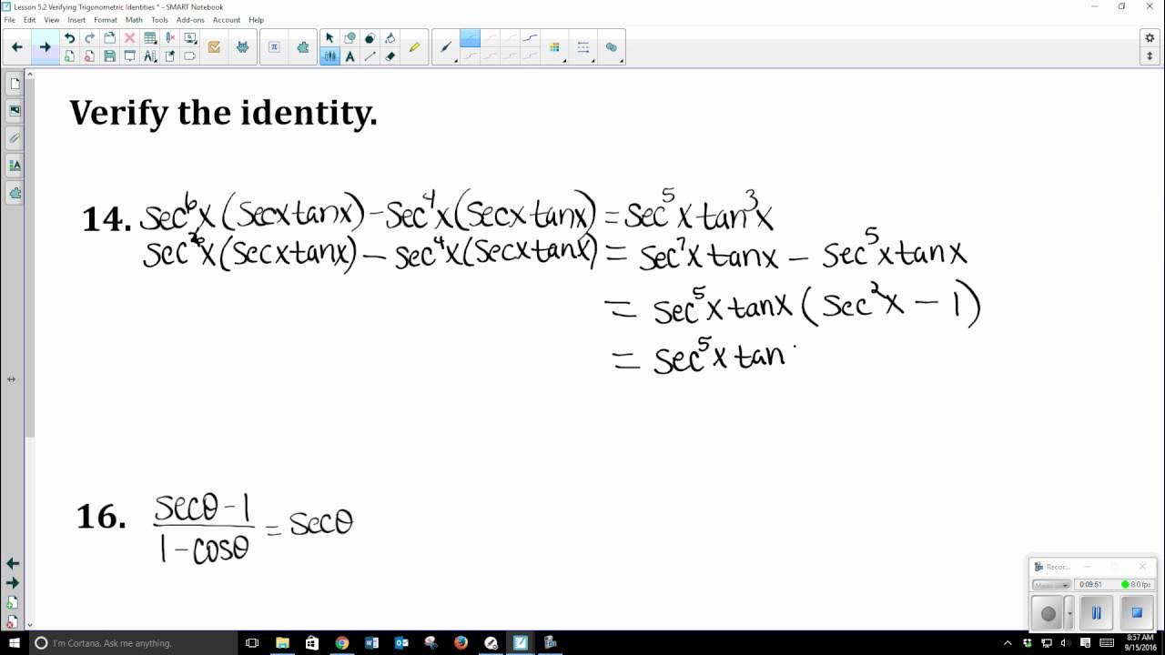 Lesson 5.2 Verifying Trigonometric Identities -Pre-Calculus - YouTube