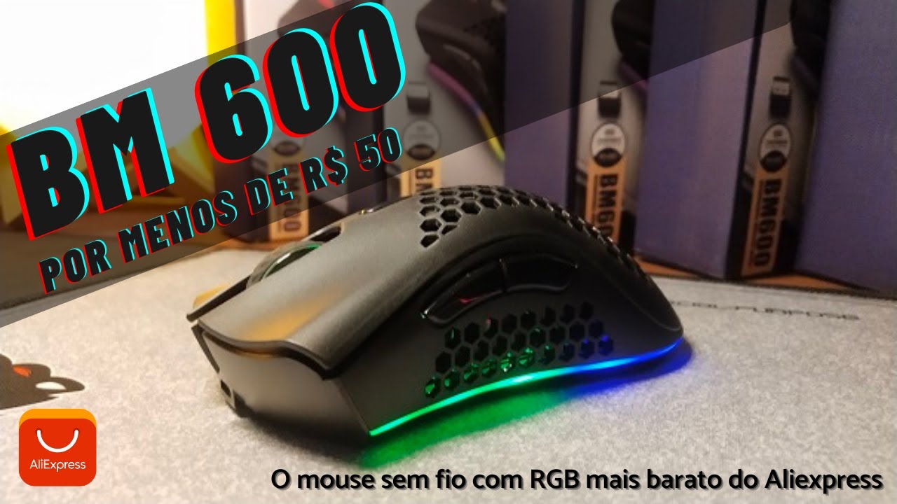 BM 600 | O MOUSE RGB SEM FIO MAIS VENDIDO DO ALIEXPRESS - YouTube