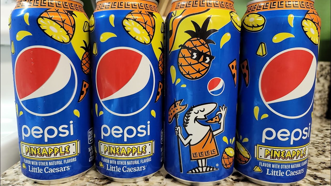 Pineapple Pepsi Little Ceasars exclusive 2023 - YouTube