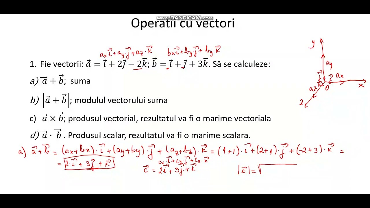 Operatii cu vectori -modulul vectorului suma - YouTube
