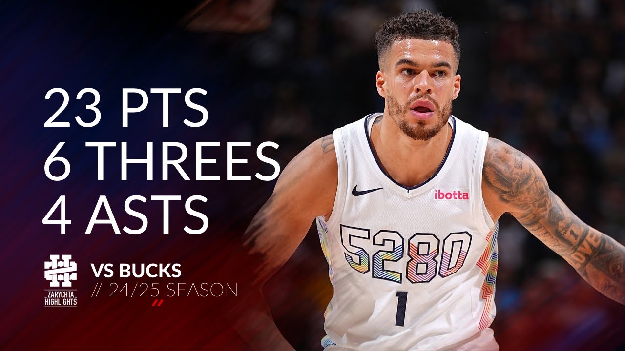 Michael Porter Jr 23 pts 6 threes 4 asts vs Bucks 24/25 season - YouTube