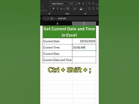 Quickly Get Current Date and Time in Excel | #exceltips #excelforbeginners #excelhacks - YouTube